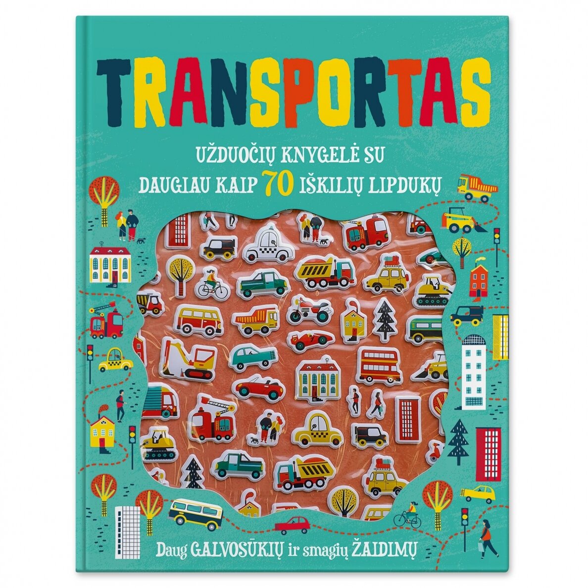 TRANSPORTAS. Knygelė su lipdukais– Pliuskis.lt